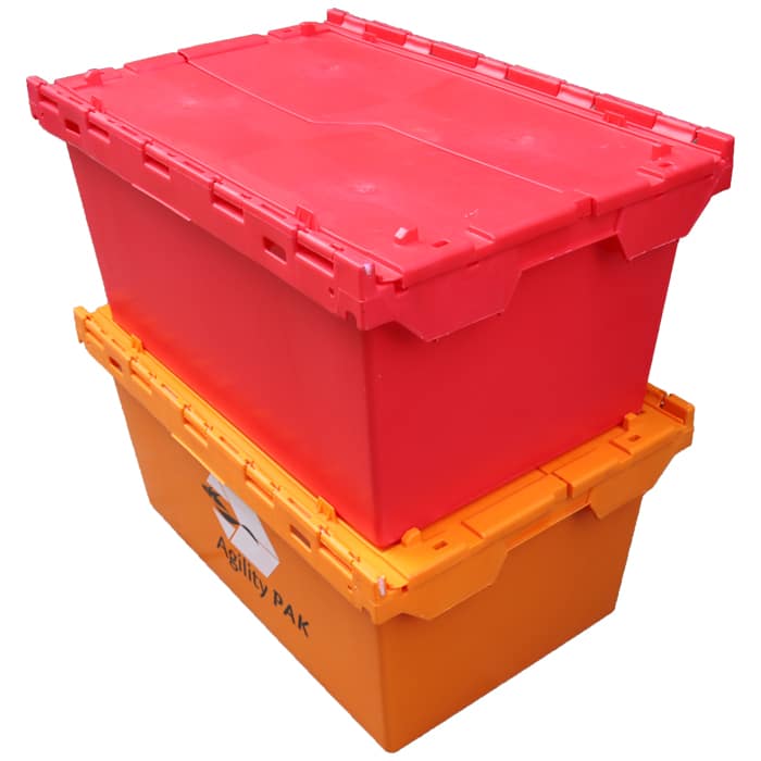 wholesale distribution tote with hinged lid,attached lid distribution ...